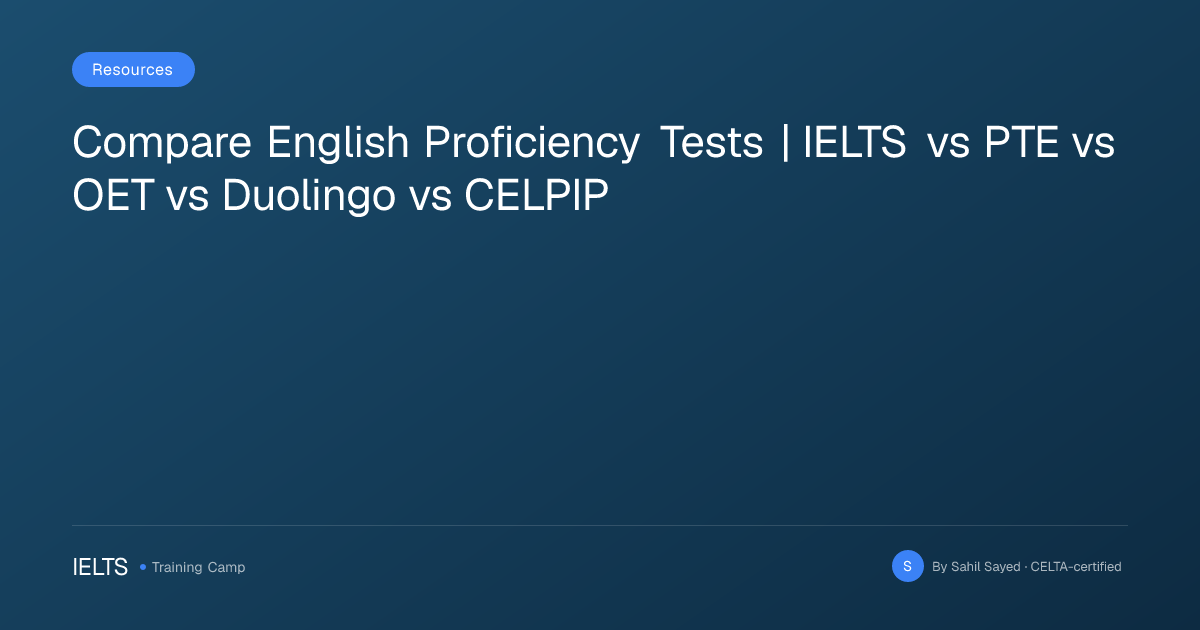 Compare English Proficiency Tests | IELTS vs PTE vs OET vs Duolingo vs ...